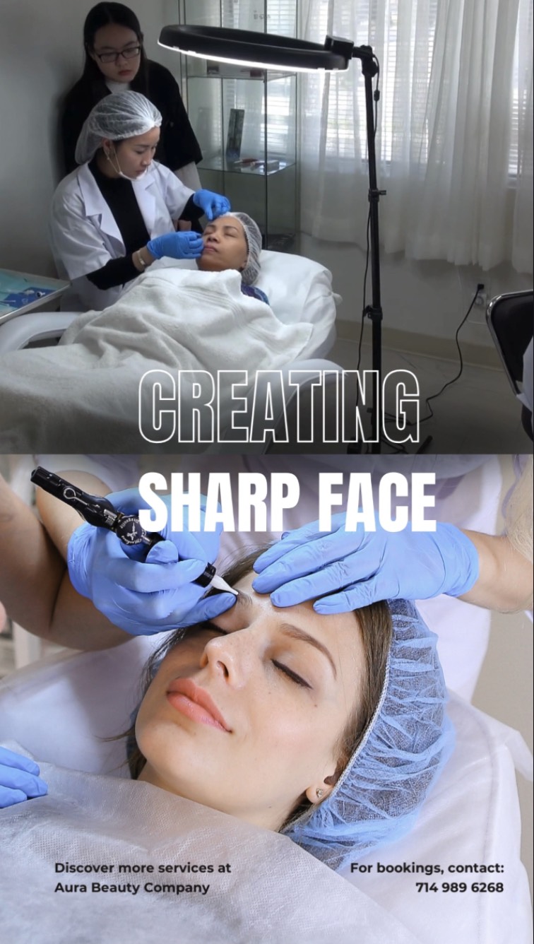 CREATING SHARP FACE WITH PERMANENT MAKEUP ART